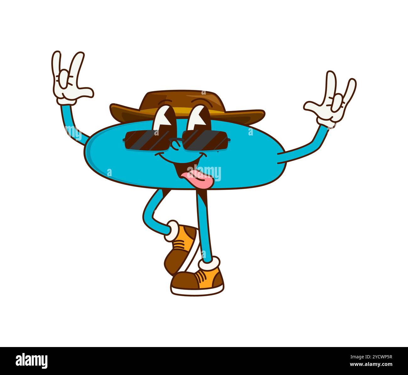 Cartoon minus math symbol groovy character. Isolated vector funky ...