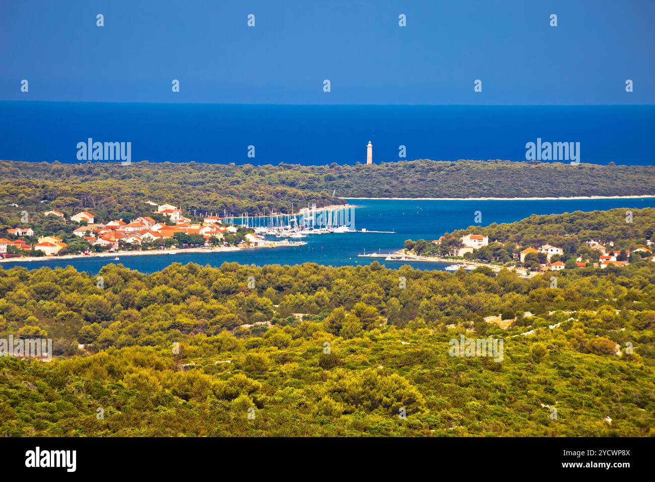 Aerial view of Veli Rat bay and lighthouse Stock Photo - Alamy
