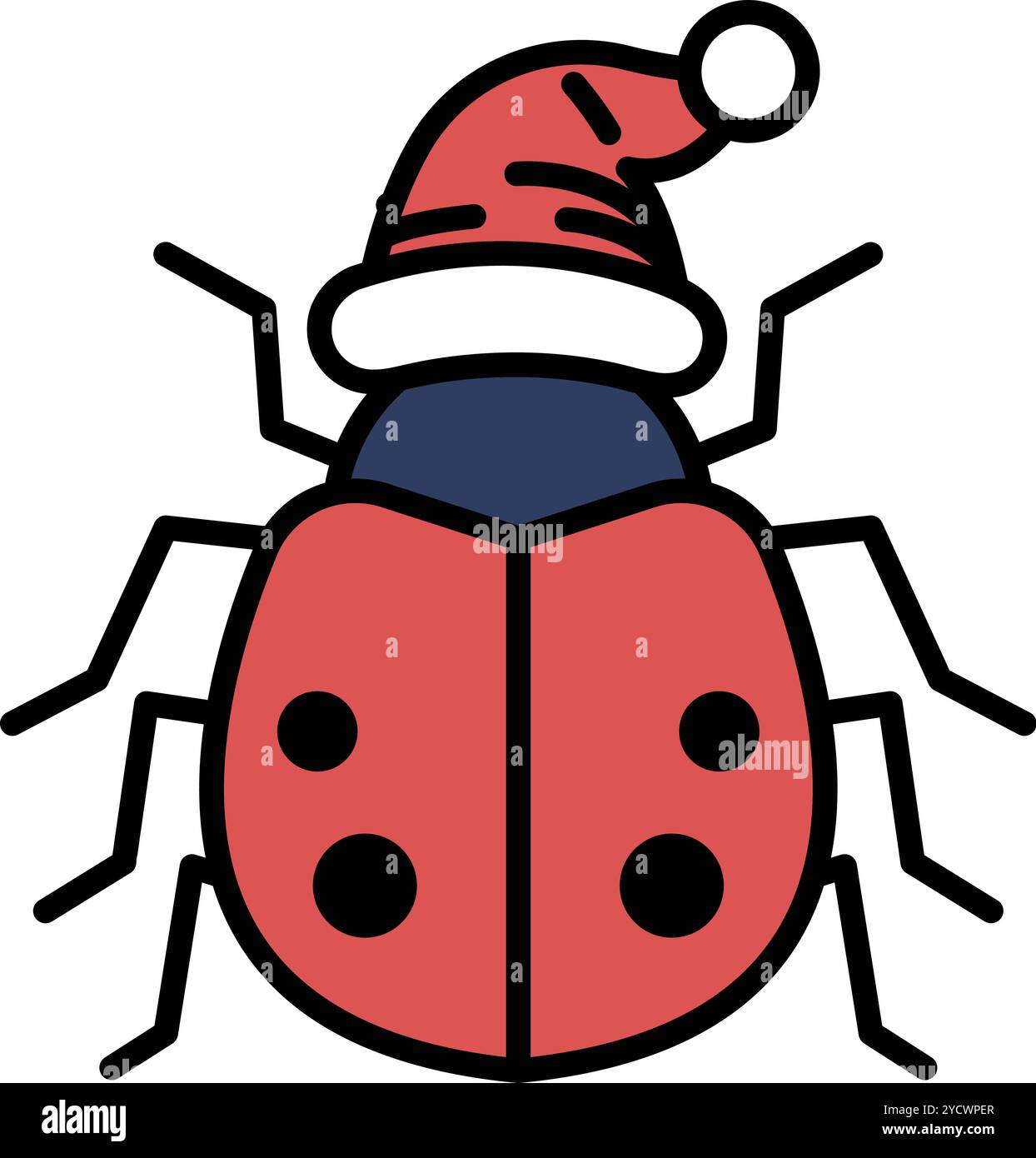 A red bug with a Santa hat on its head Stock Vector Image & Art - Alamy