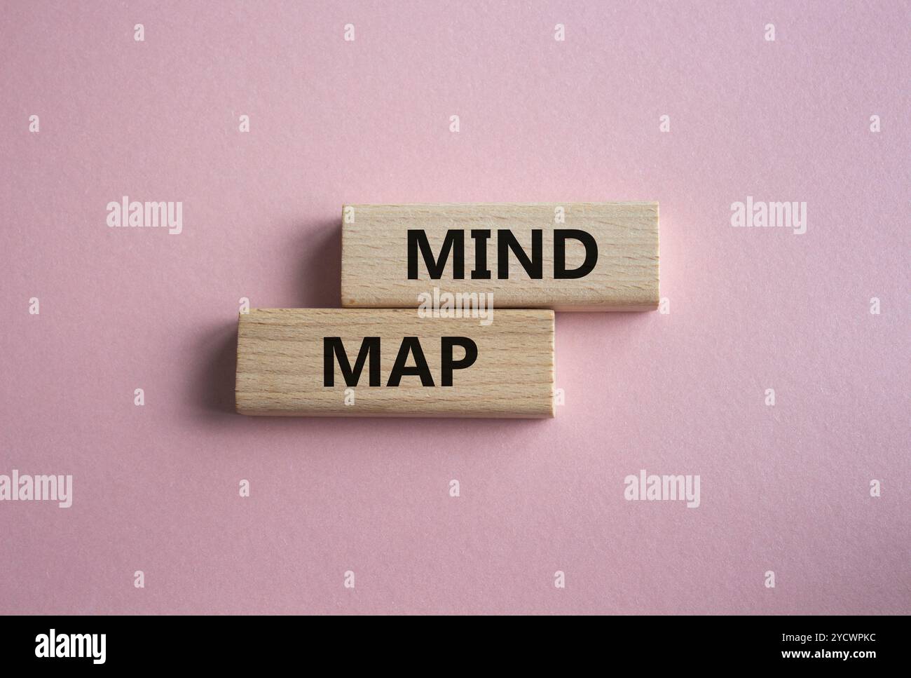 Mind Map symbol. Concept word Mind Map on wooden blocks. Beautiful pink ...