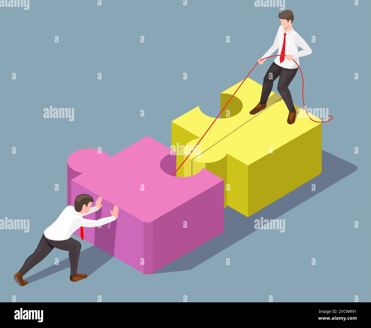 Partnership help to solve problem isometric vector illustration Stock ...