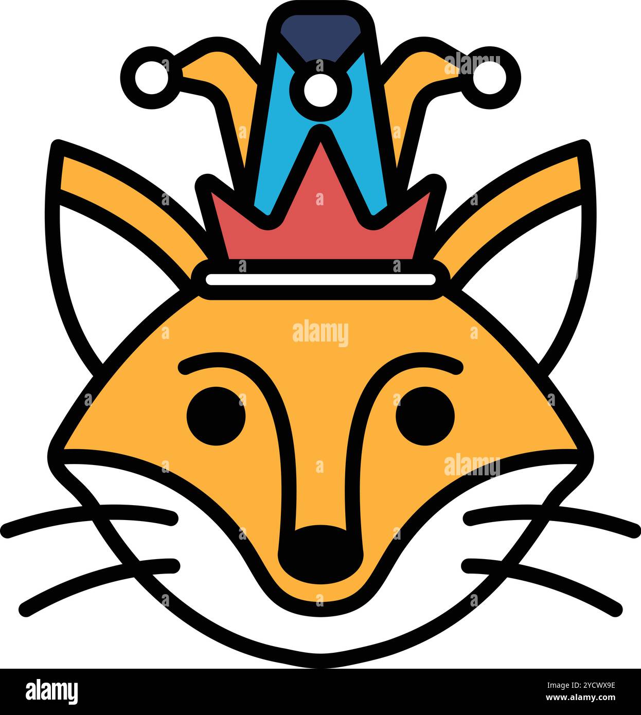 A fox with a crown on its head. The fox is wearing a crown and has a ...
