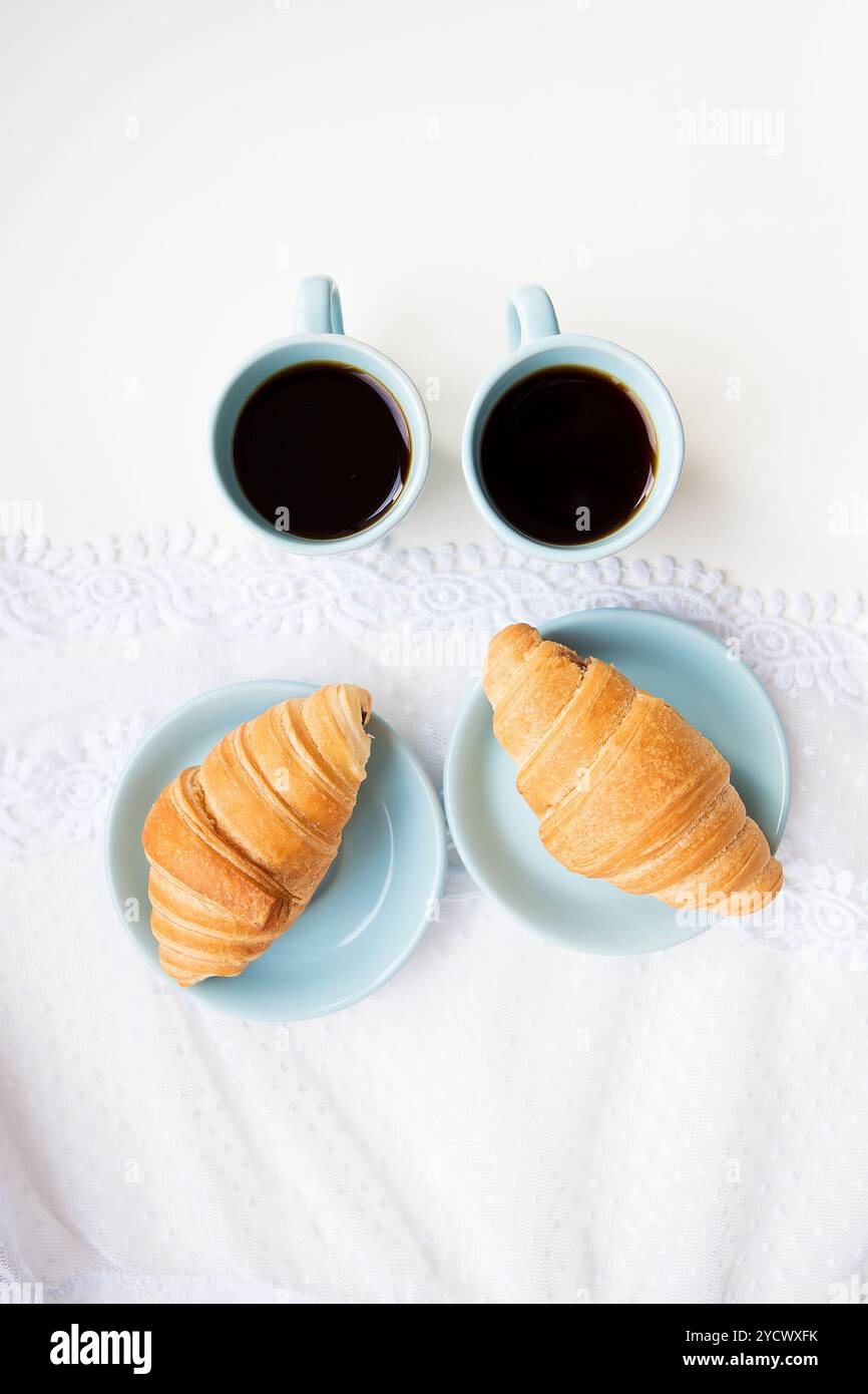 Delicious croissant cup coffee hi-res stock photography and images - Alamy