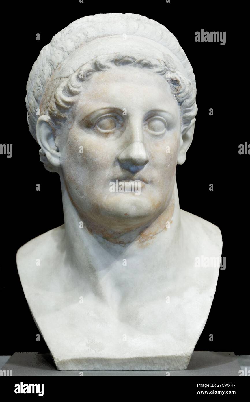 A Hellenistic bust depicting Ptolemy I Soter, 3rd century BCE, founder ...