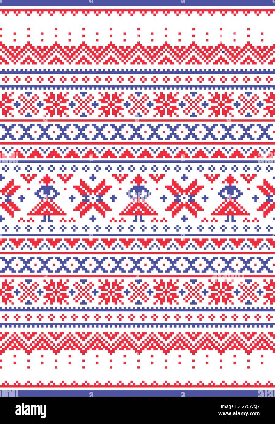 Sami folk art vector seamless pattern from Lapland winter traditional ...