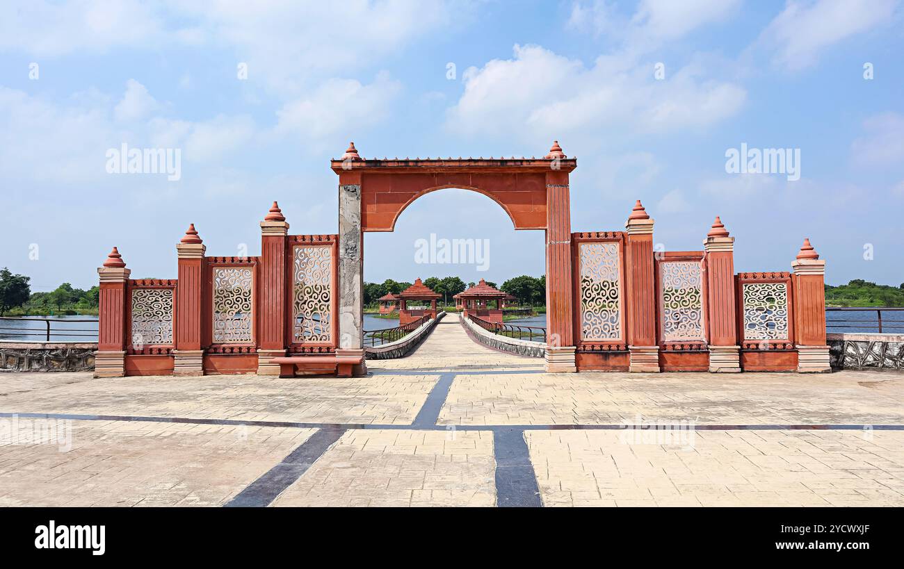Entrance arch of Ambaji Kotha Lake, Vadnagar, Mehsana, Gujarat, India ...
