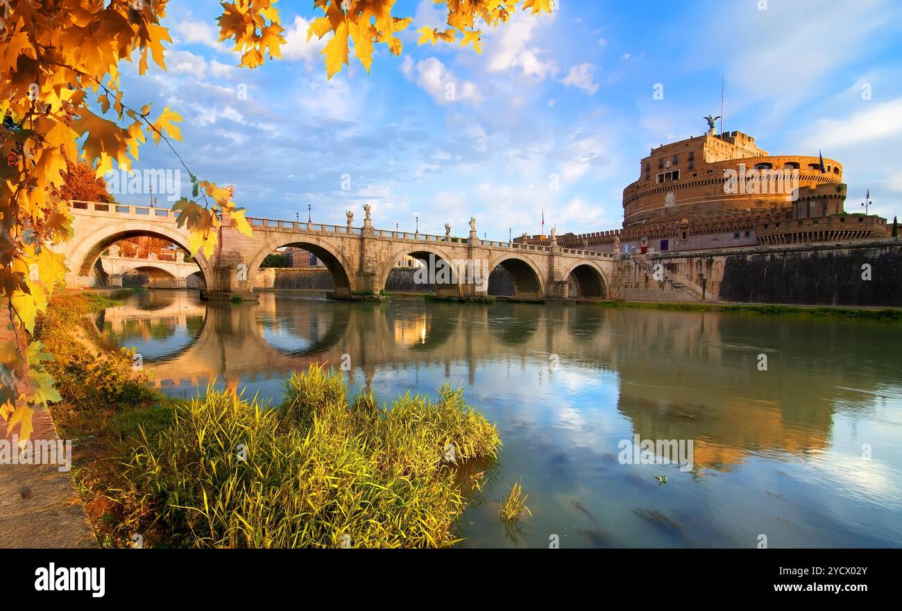 Italian bridge of Saint Angelo in autumn Stock Photo - Alamy