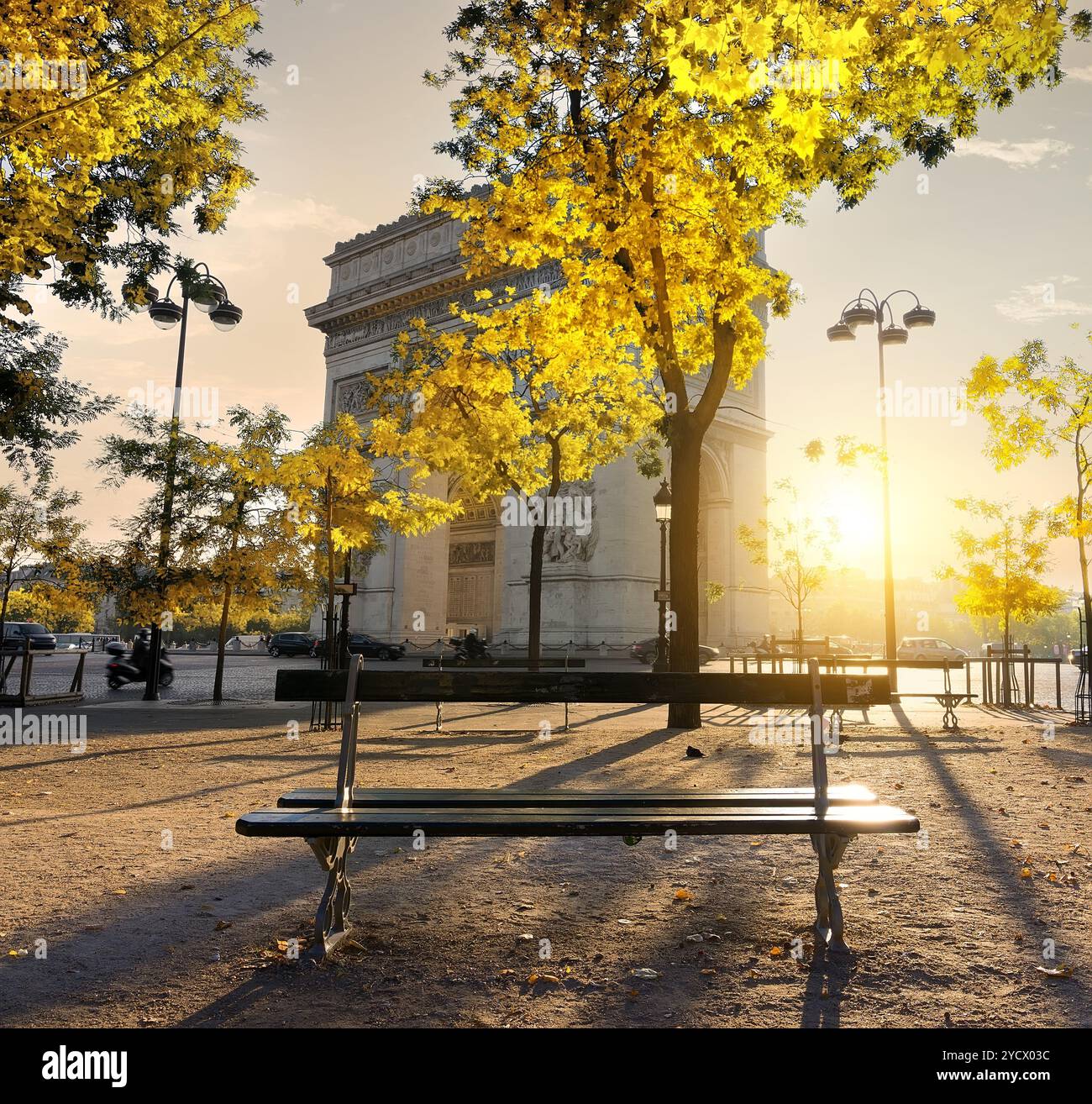Arc de Triomphe in Paris autumn Stock Photo - Alamy