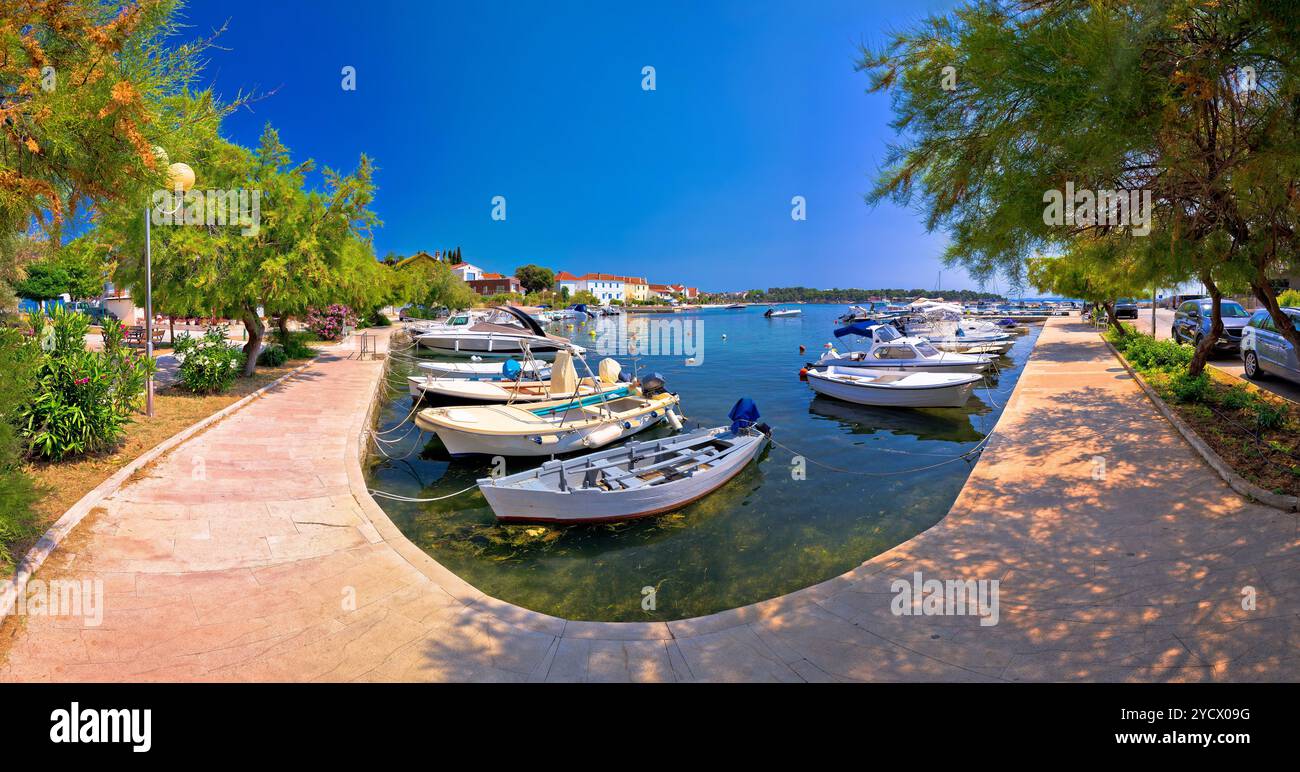 Tourist town of Petrcane panoramic waterfront view Stock Photo - Alamy
