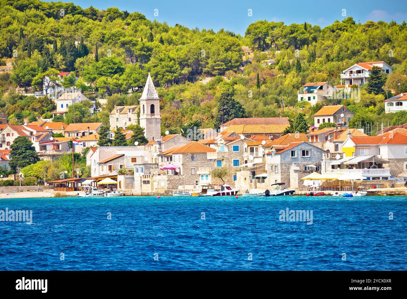 Prvic Luka island village waterfront view Stock Photo - Alamy