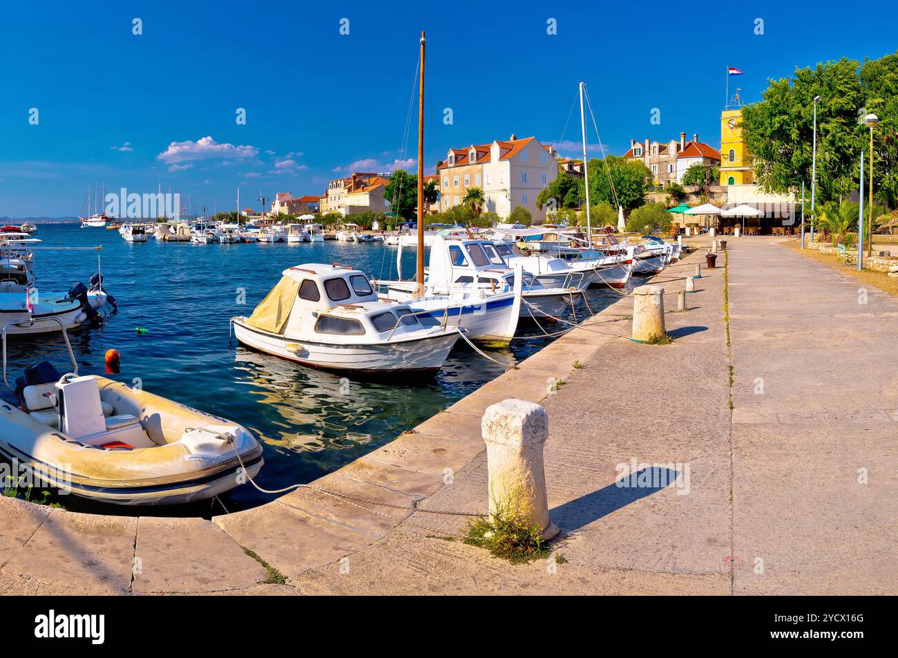 Island of Zlarin harbor panoramic view, Sibenk archipelago of Croatia ...