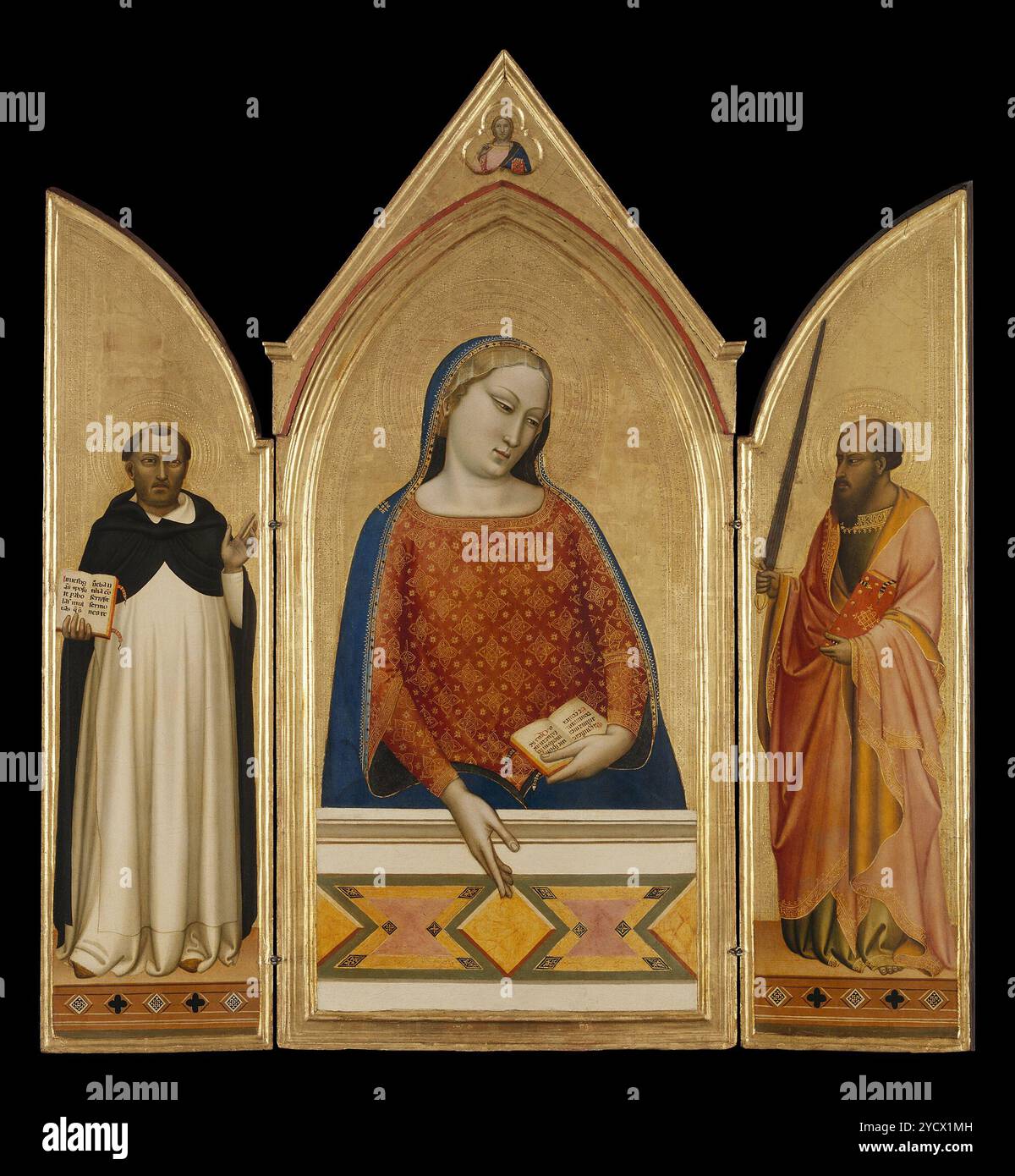 The Virgin Mary with s. Paul and s. Thomas Aquinas (altarpiece portable to triptych, to tempera ...