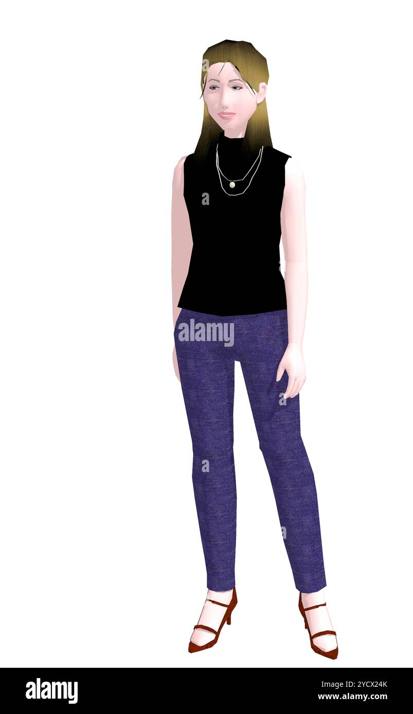 Smiling woman shopping standing Cut Out Stock Images & Pictures - Alamy