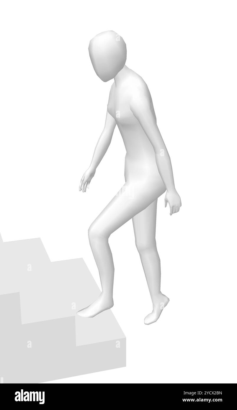 Figure going up stairs hi-res stock photography and images - Alamy