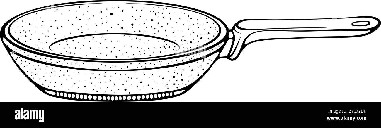Empty frying pan line art Stock Vector Image & Art - Alamy