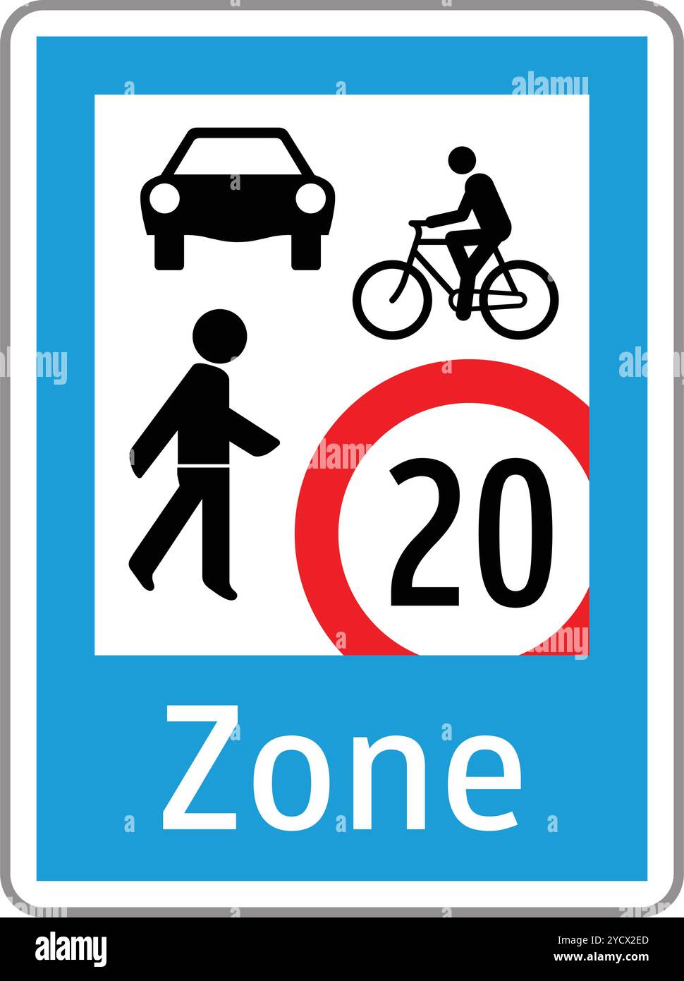 End of residential mixed traffic area, Informational signs, Road signs ...