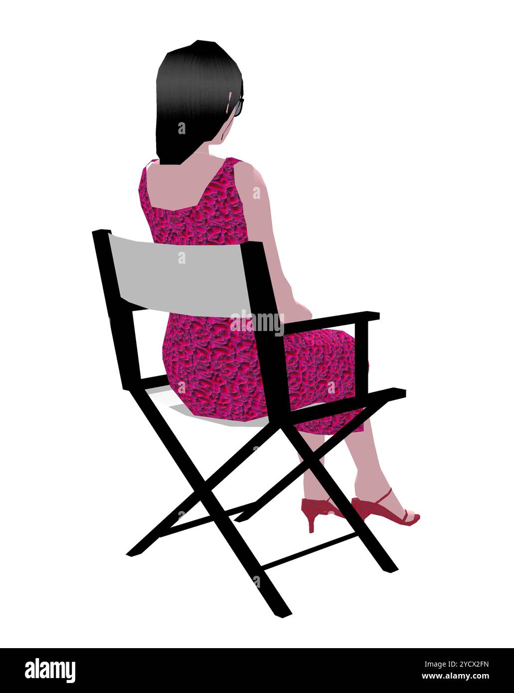 Woman sitting in director's chair Stock Photo - Alamy