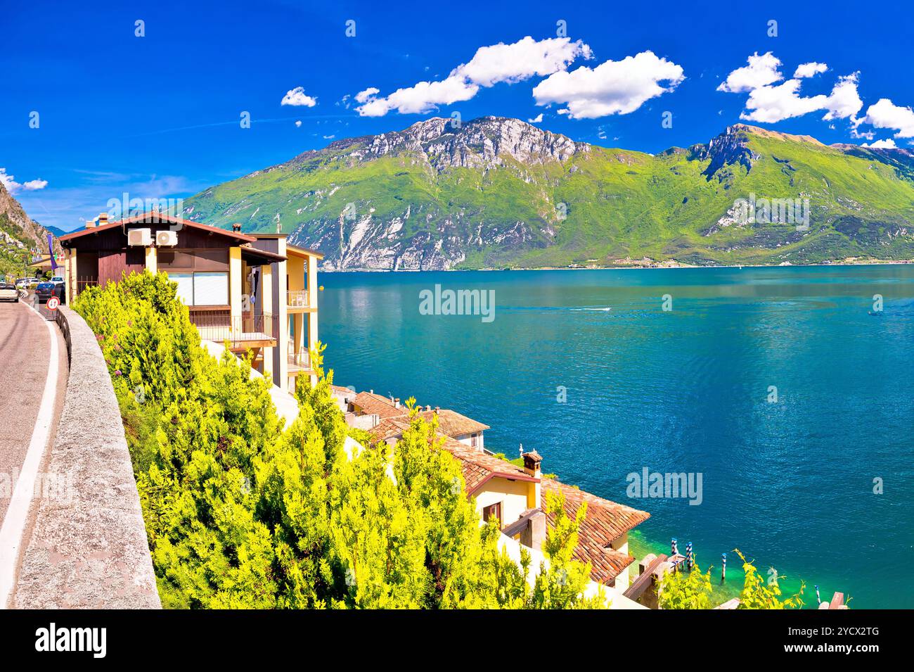 Lago di Garda panoramic view in Limone sul Garda, tourist destination ...