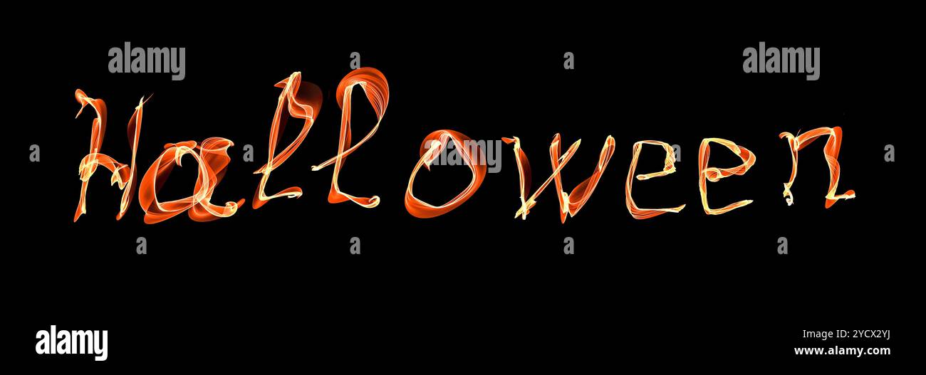 Glowing neon Halloween word over black background Stock Photo - Alamy Glowing neon Halloween word over black background Stock Photo - Alamy