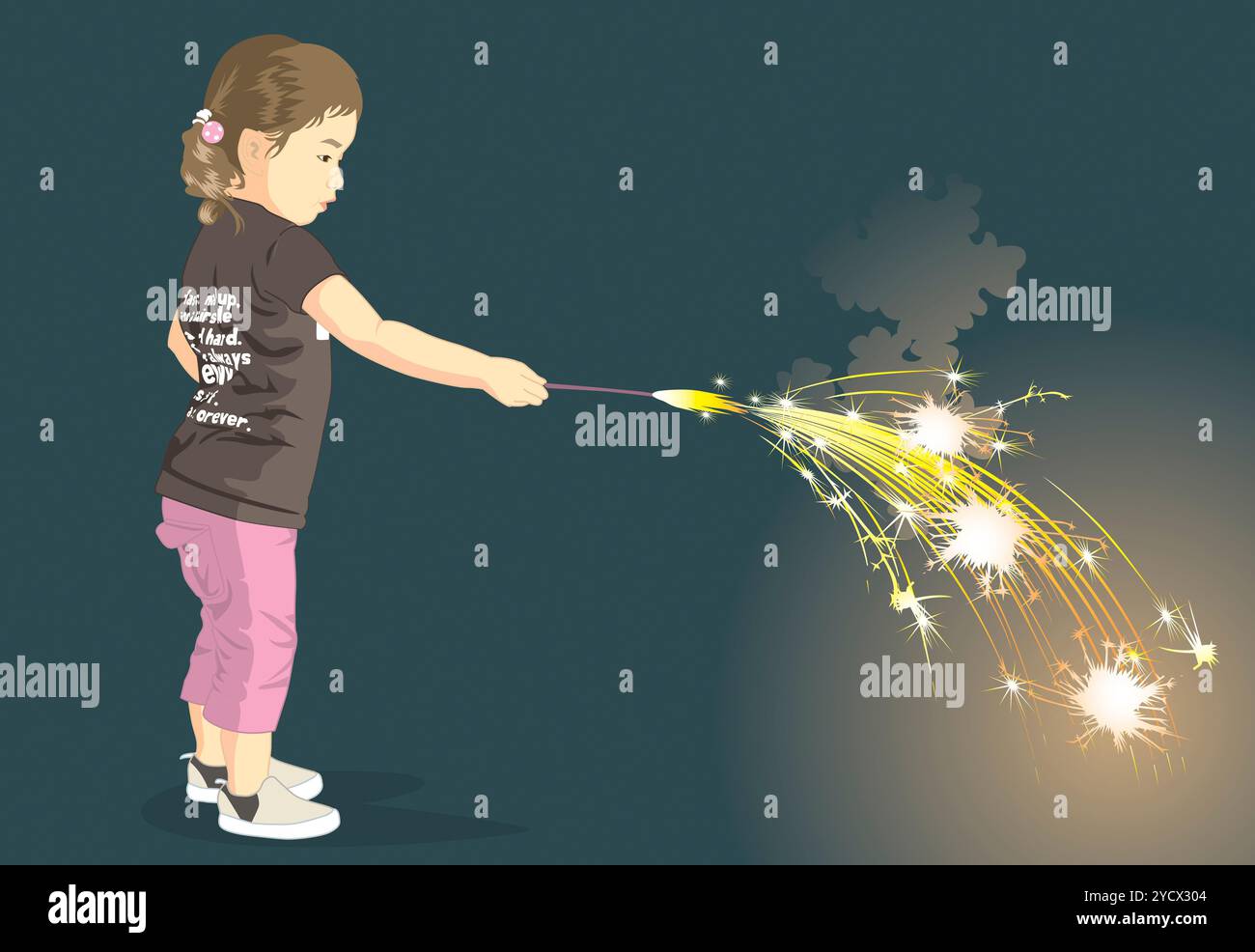 Children playing with fireworks hi-res stock photography and images - Alamy