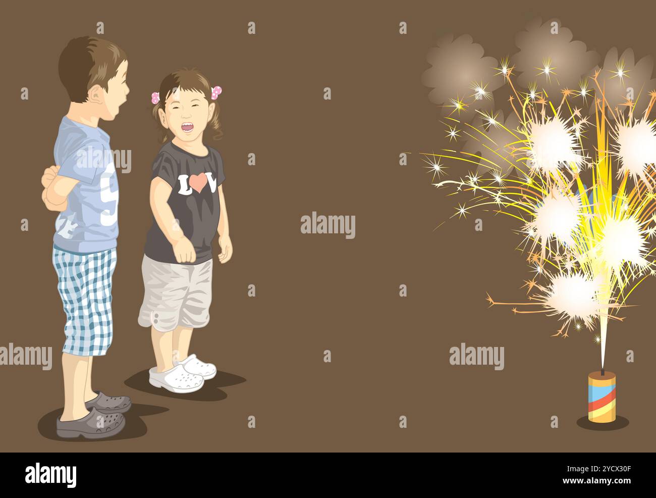Children playing with fireworks hi-res stock photography and images - Alamy