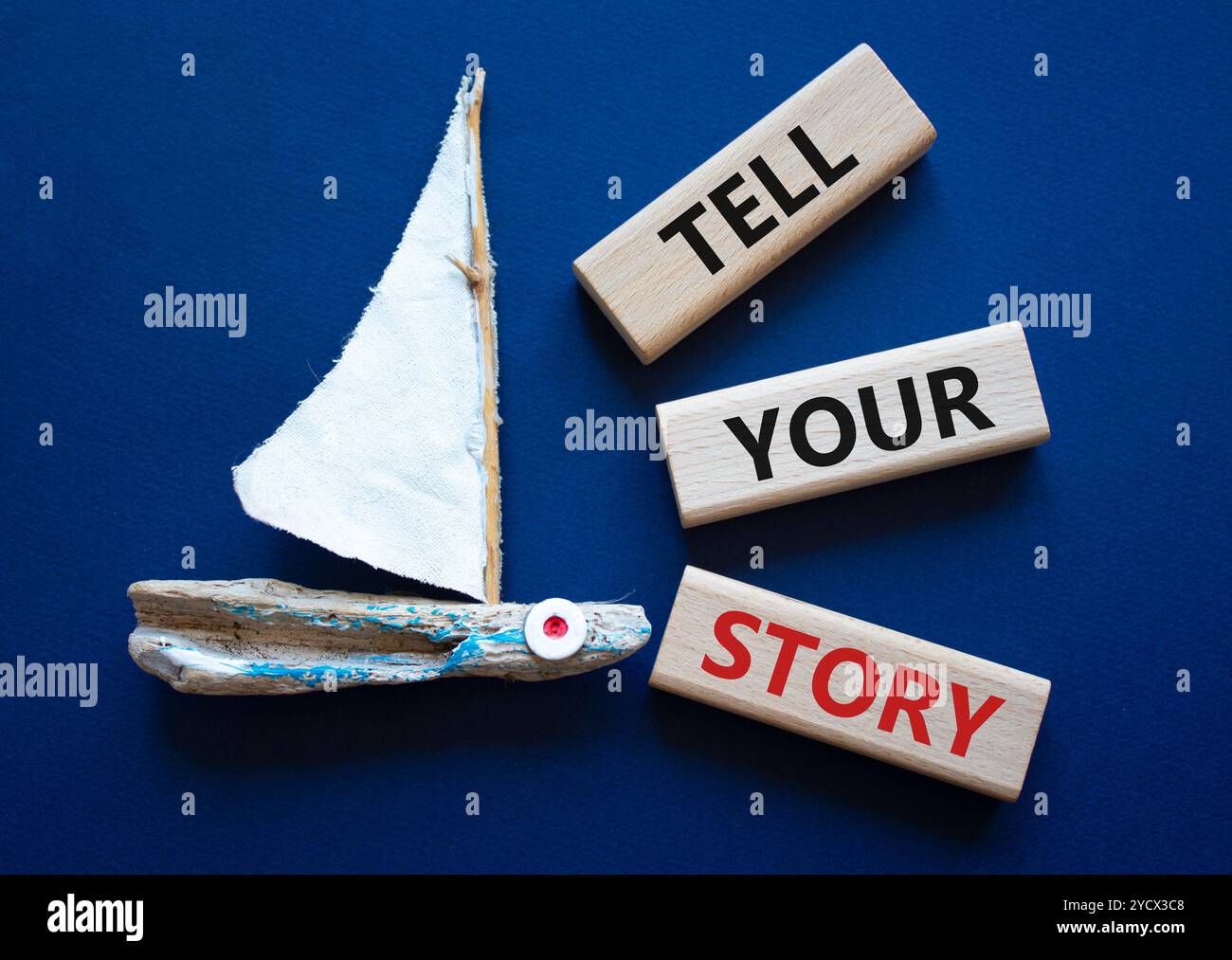 Tell your story symbol. Wooden blocks with words Tell your story ...