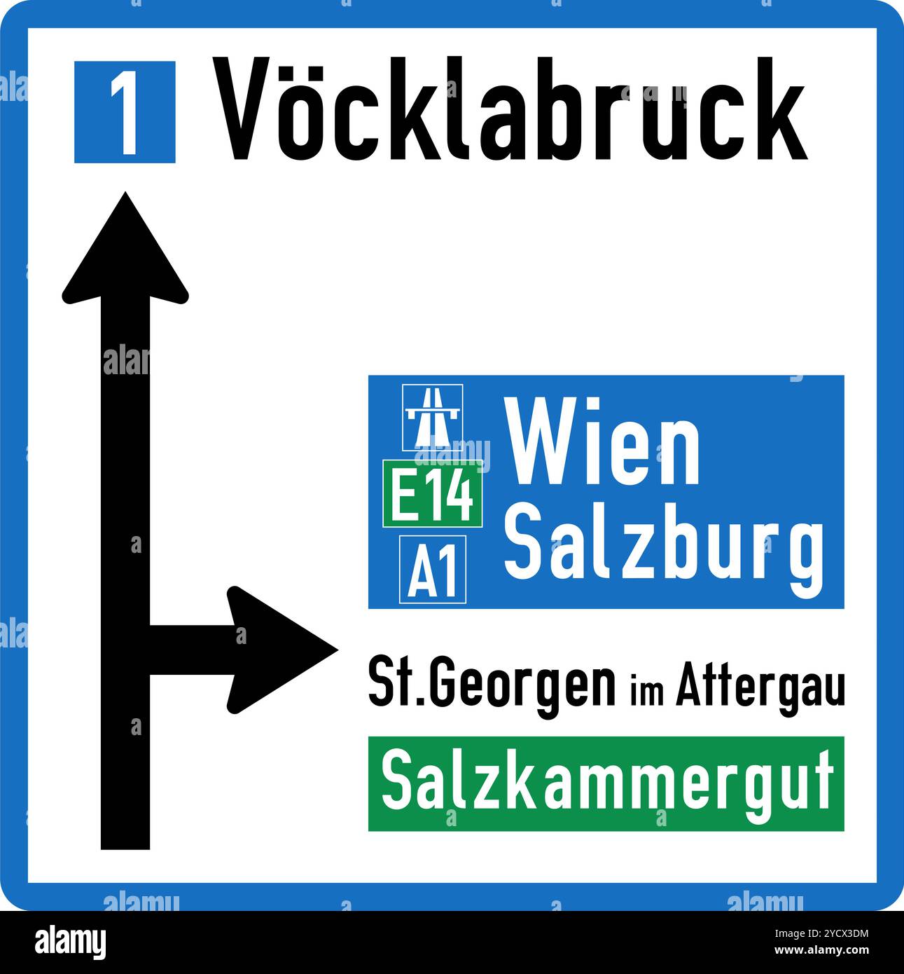 Direction sign, Informational signs, Road signs in Austria (German ...