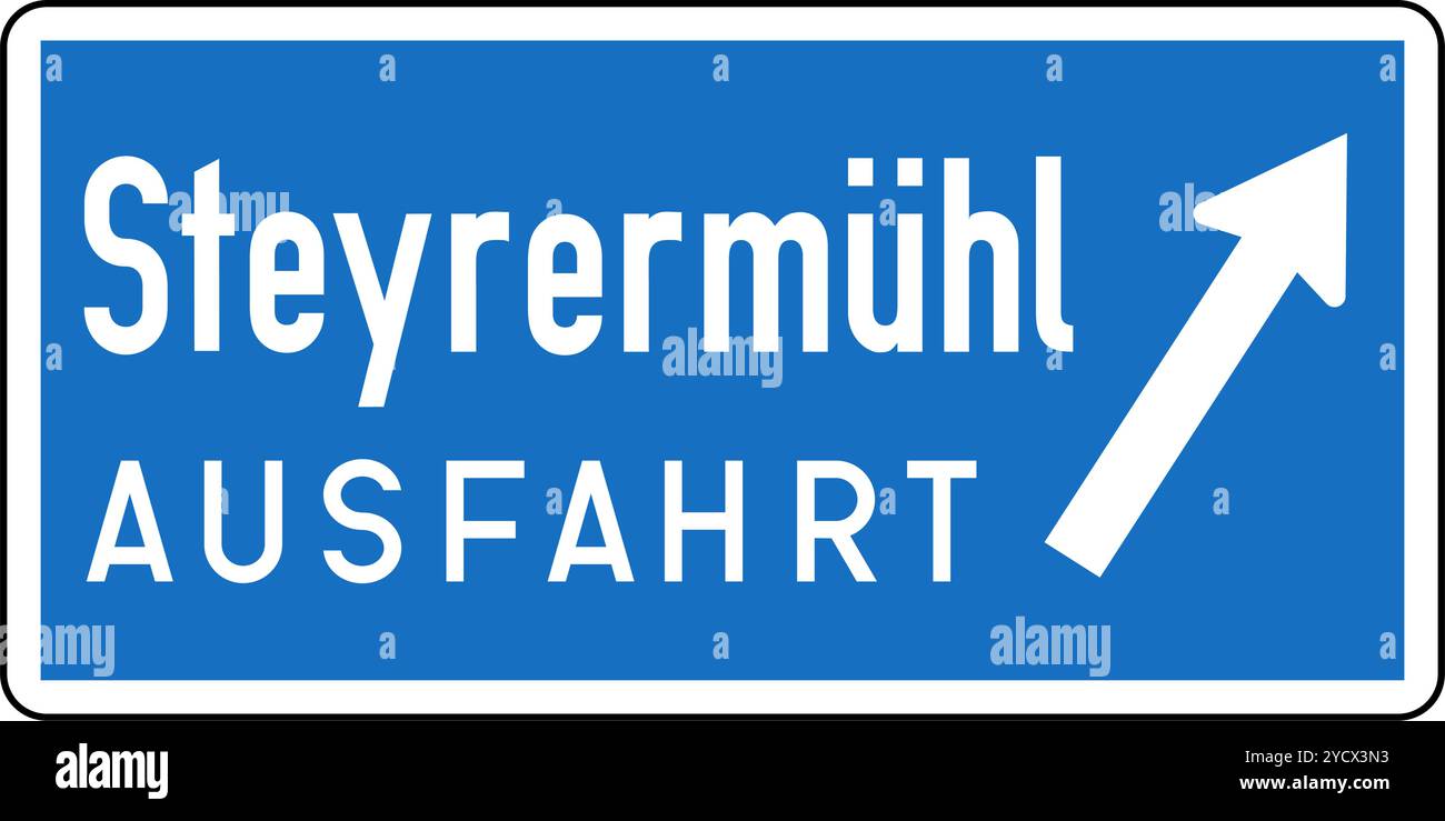 Exit sign - Motorway or Motorroad, Informational signs, Road signs in ...