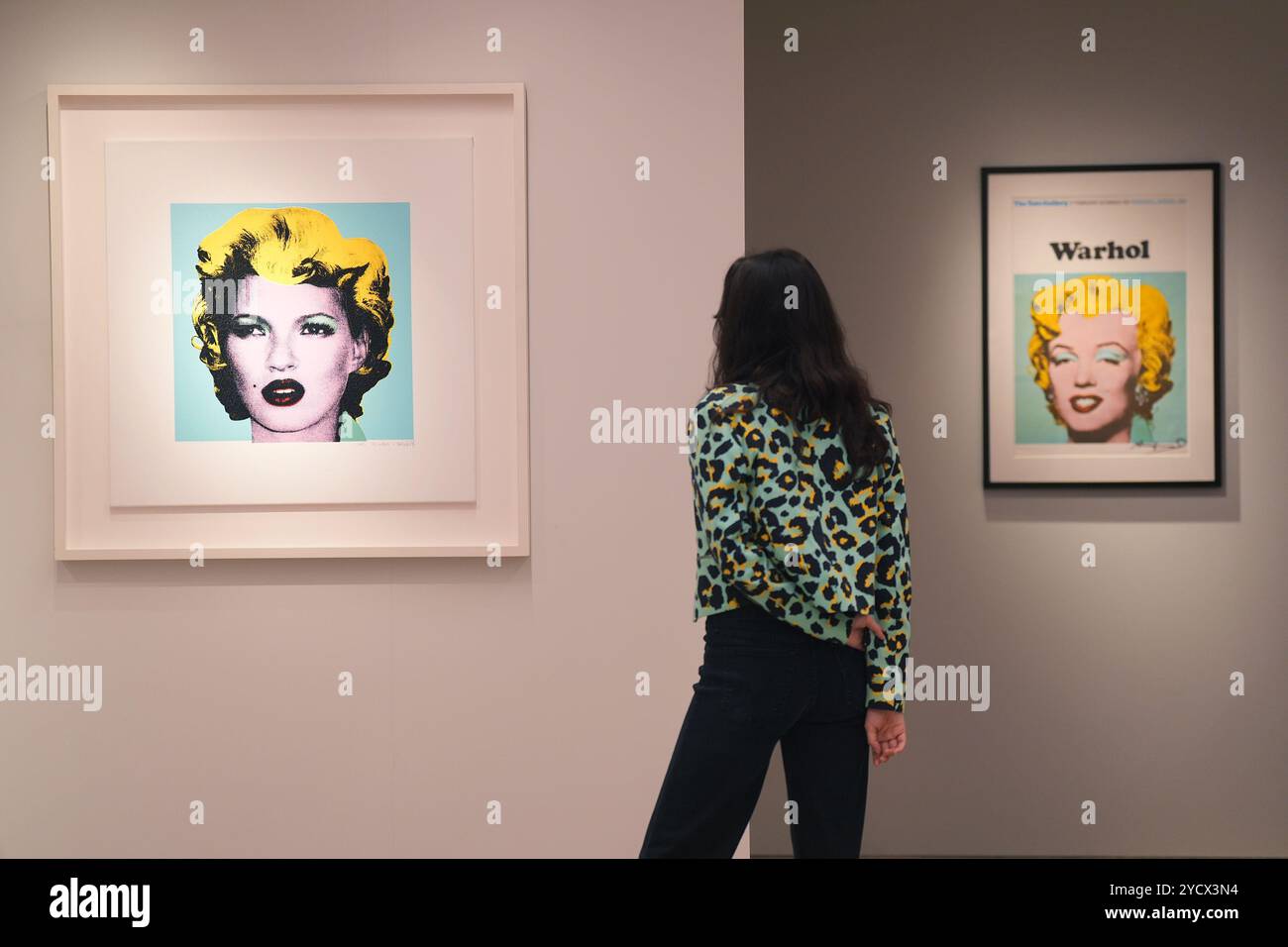 A piece by Banksy (left), Kate Moss - Original Colour Way, 2005 ...
