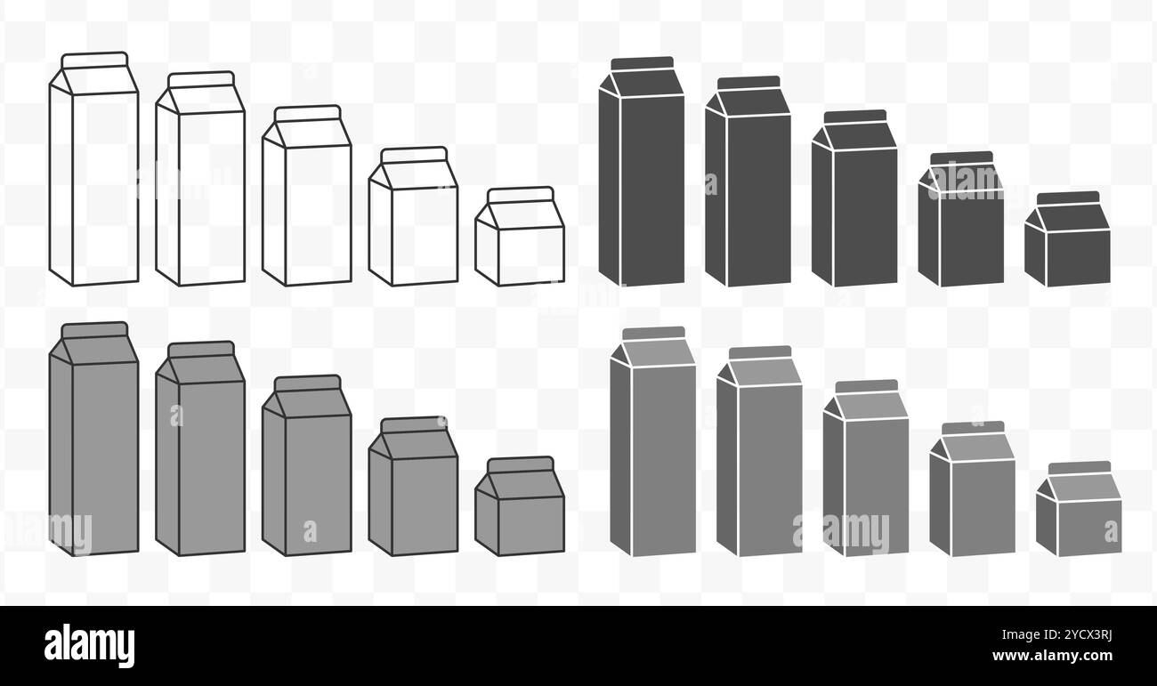 Carton packaging icon symbol. Packaging for liquid, Kefir, milk, juice ...