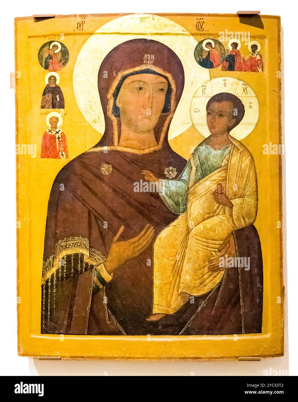 Antique Russian orthodox icon. The Mother of God Hodegetria, 19th century Stock Photo - Alamy