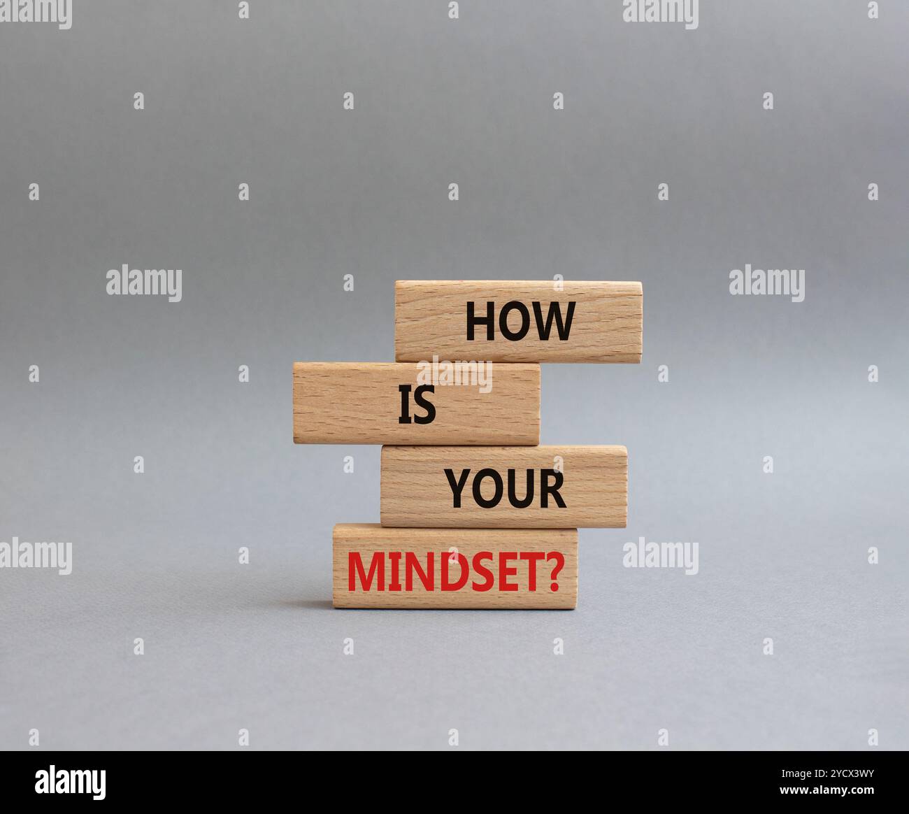 Mindset symbol. Wooden blocks with words How is your Mindset. Beautiful ...