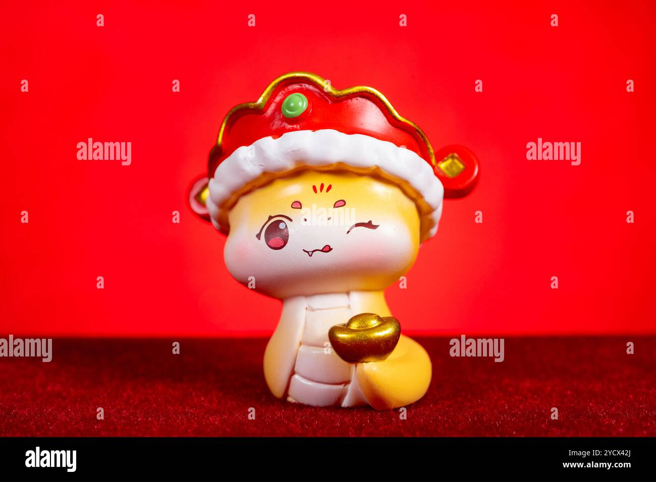 Chinese New Year of Snake mascot on red no logo no trademark Stock ...