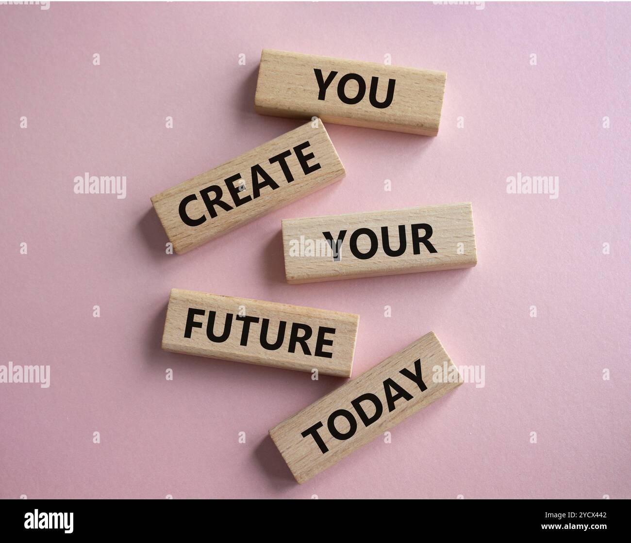 Future and development symbol. Wooden blocks with words You Create your Future today ...