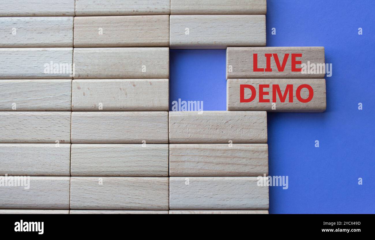 Live Demo symbol. Concept word Live Demo on wooden blocks. Beautiful ...