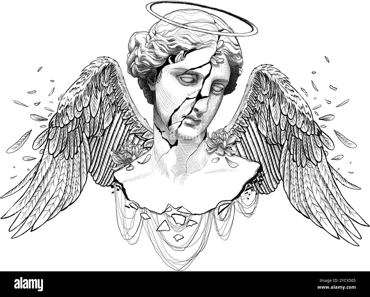 Guardian Angel Drawings Black And White