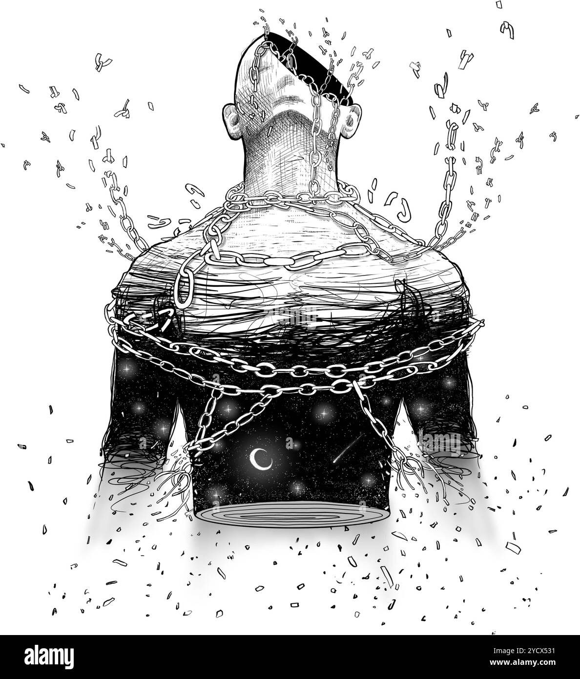 Unhappy person in chains hi-res stock photography and images - Alamy