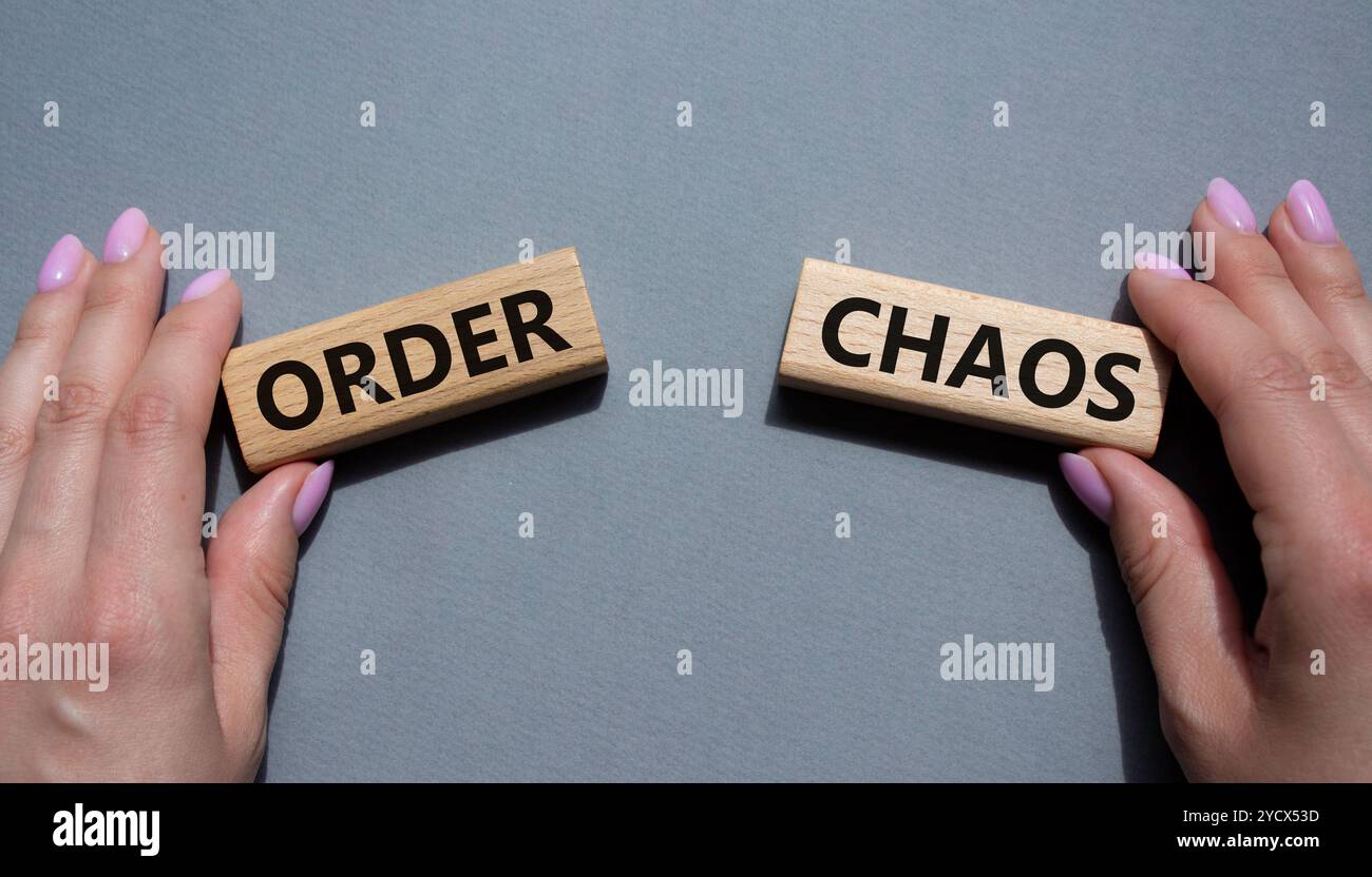 Chaos or Order symbol. Concept word Chaos or Order on wooden blocks ...