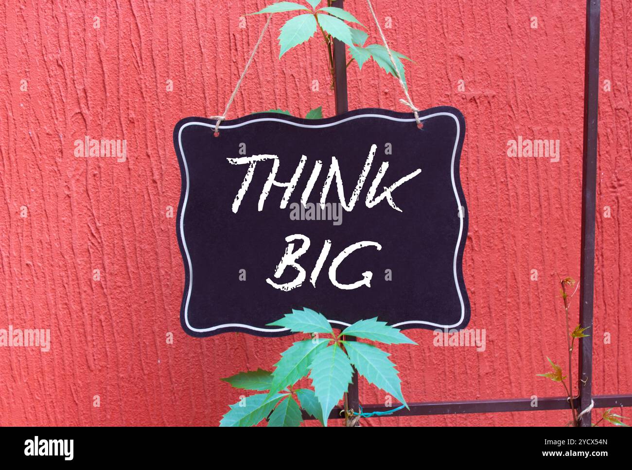 Think big symbol. Concept words Think Big on black chalk blackboard ...