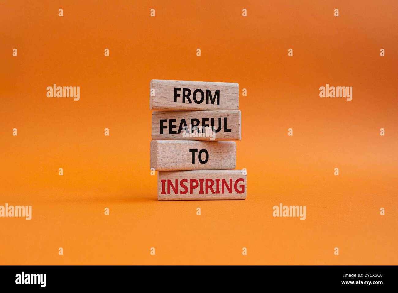 From Fearful to Inspiring symbol. Concept words From Fearful to ...