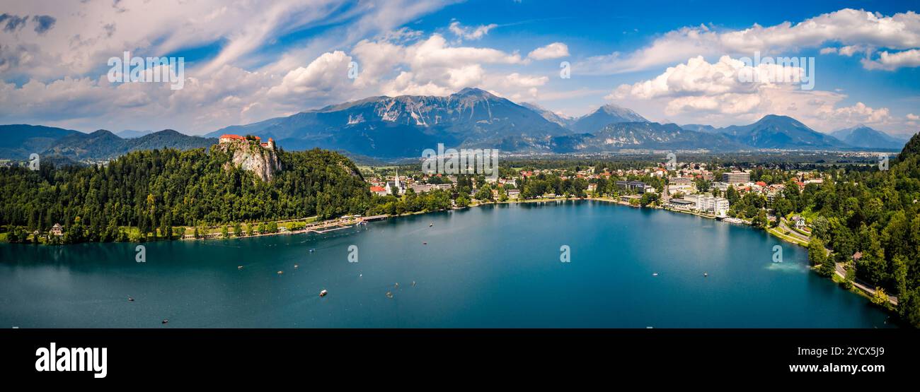 Slovenia - Panorama resort Lake Bled Stock Photo - Alamy