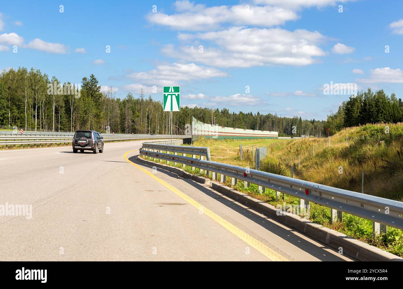 Toll road. Russian highway number M11 in summer day Stock Photo - Alamy