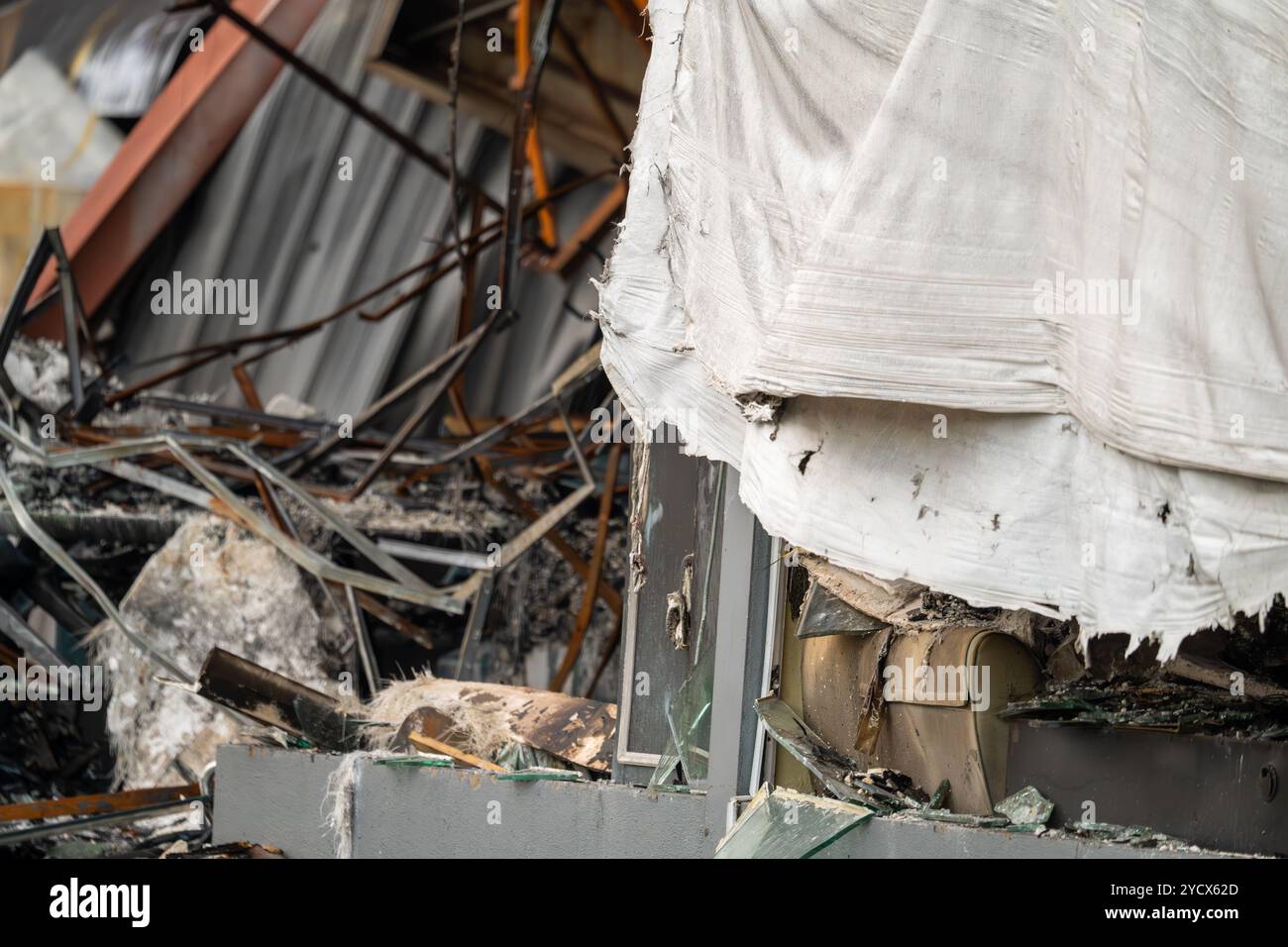 Images captures the devastating aftermath of a fire that ripped through ...