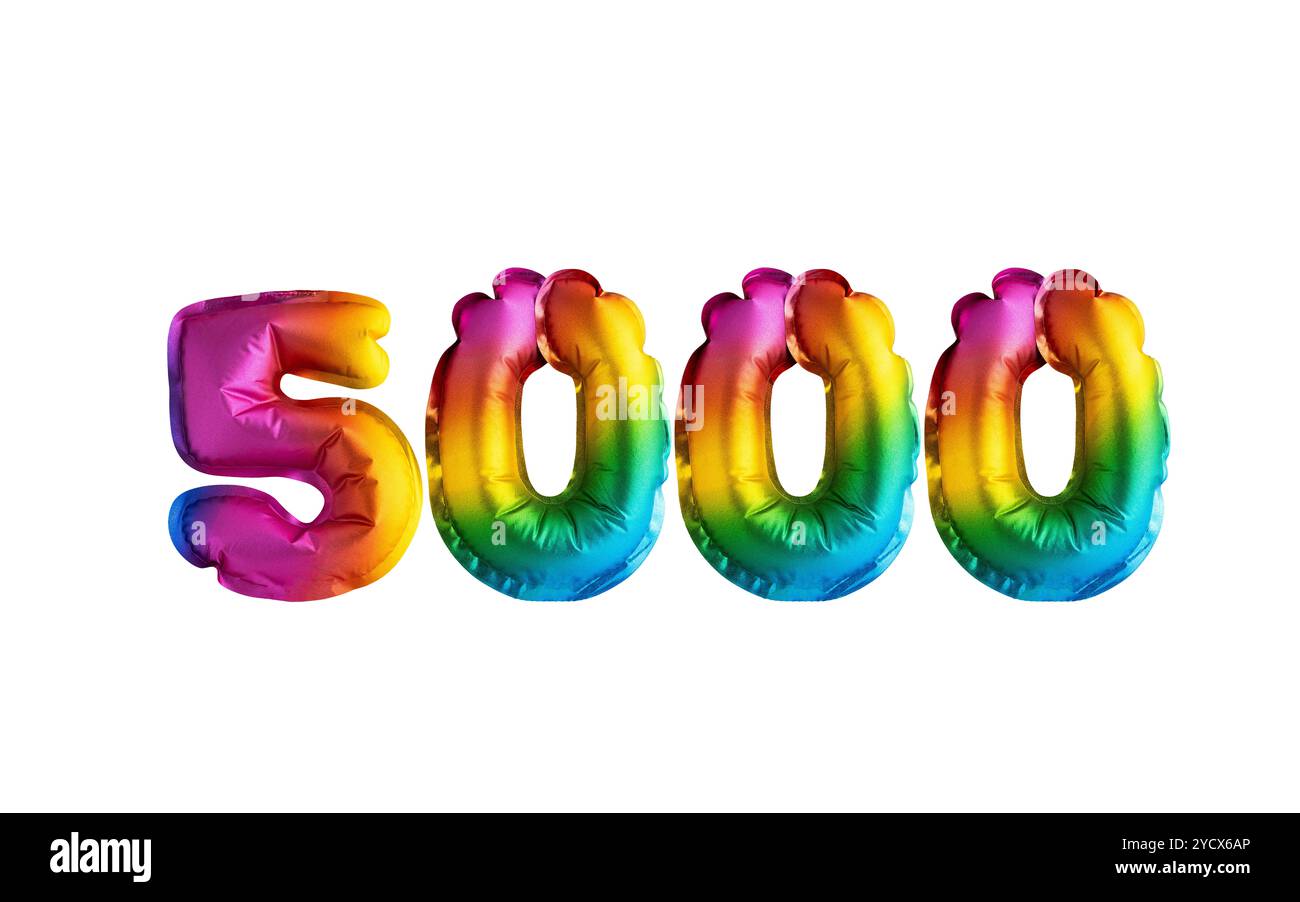 Number 5000 Balloons - Number of followers and views Stock Photo - Alamy