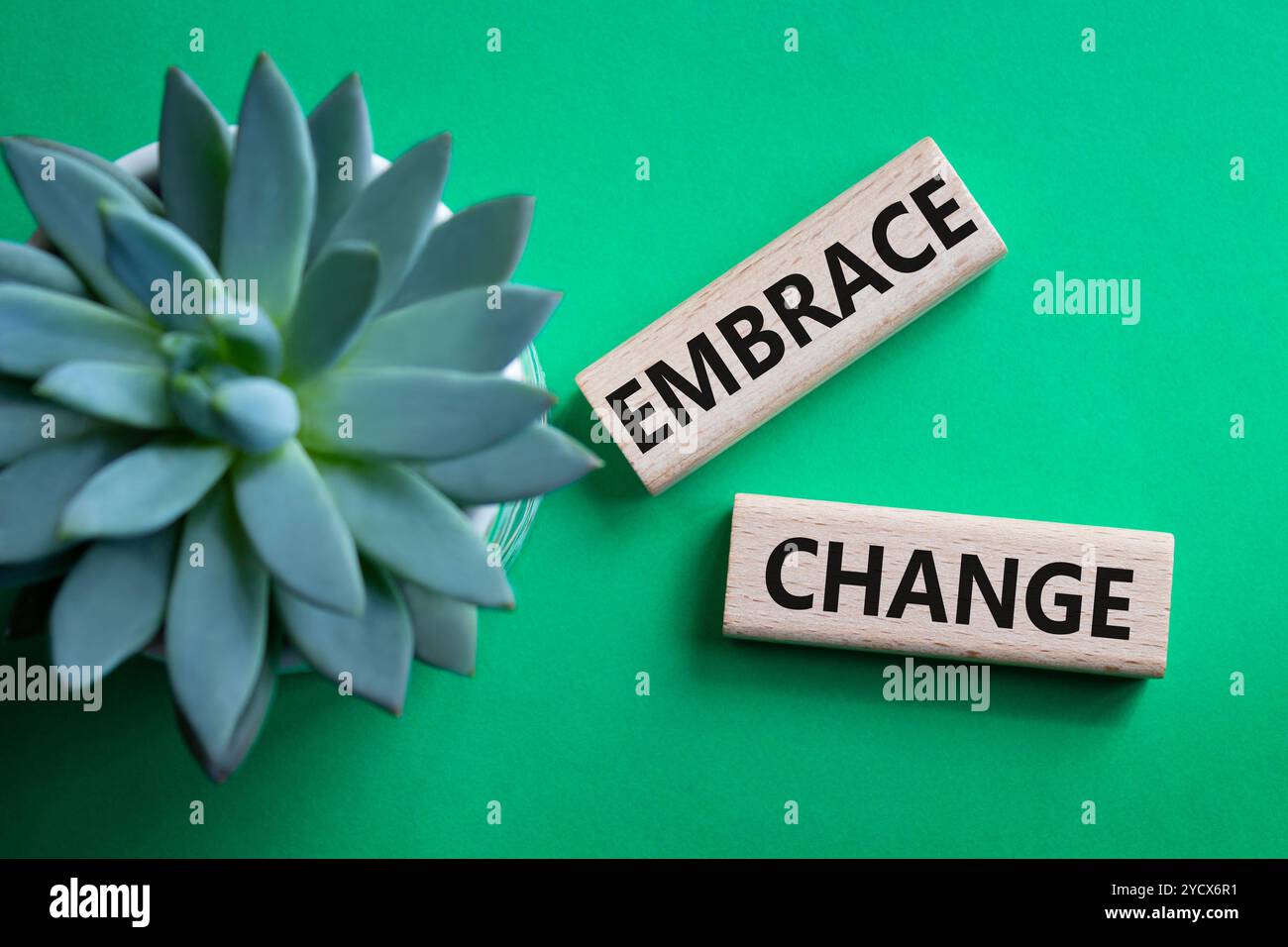 Embrace change symbol. Concept word Embrace change on wooden blocks ...