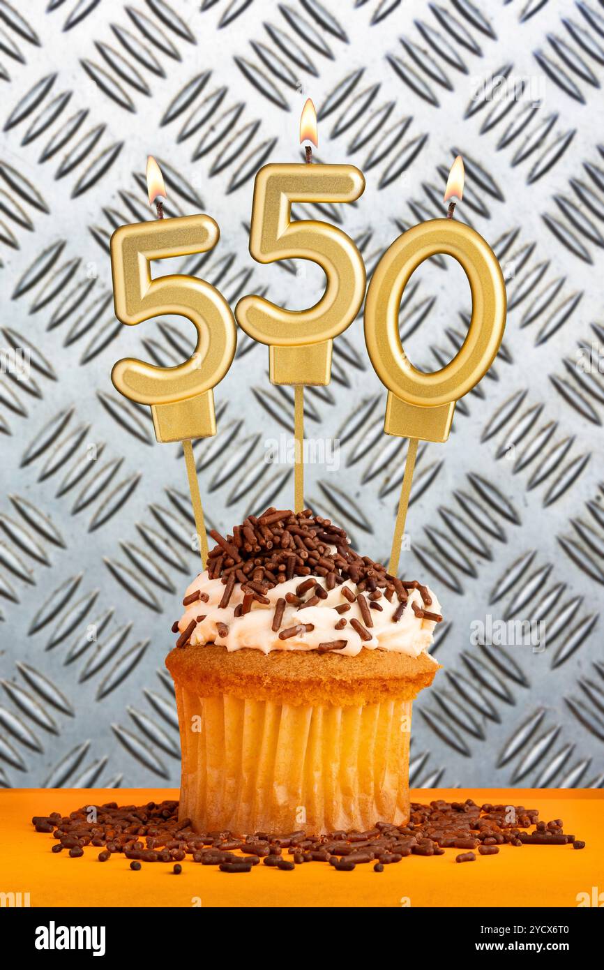 Birthday candle number 550 - Industrial metallic background Stock Photo ...