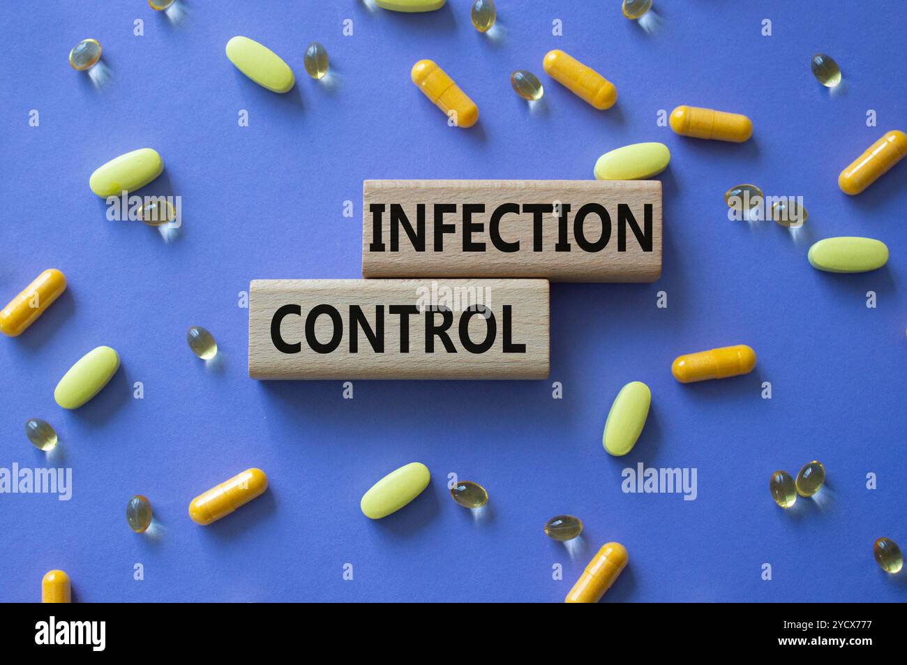 Infection Control symbol. Concept word. Infection Control on wooden ...