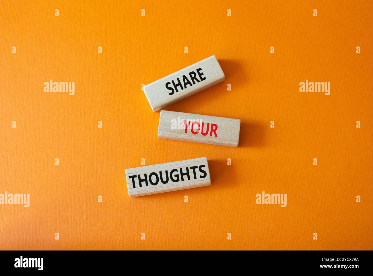 Share your Thoughts symbol. Concept words Share your Thoughts on wooden ...