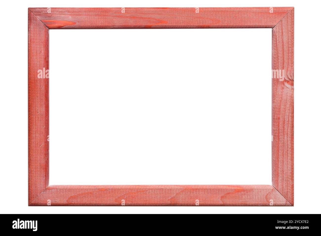 red wooden frame on the white background Stock Photo - Alamy