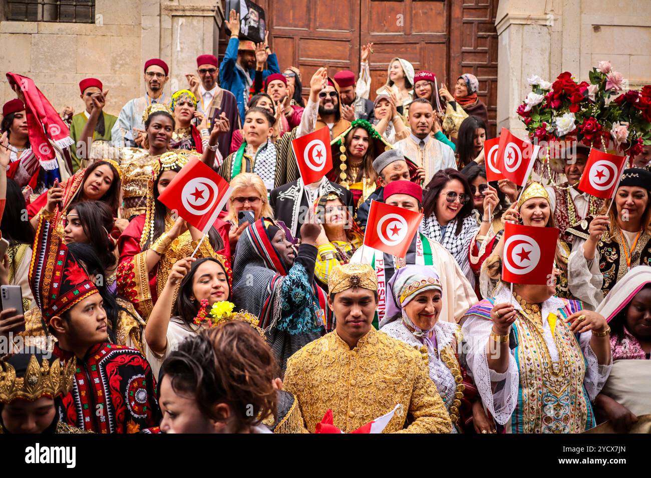 Tunis. Tunisia. 10 March 2024. Tunisians march in the streets of ...
